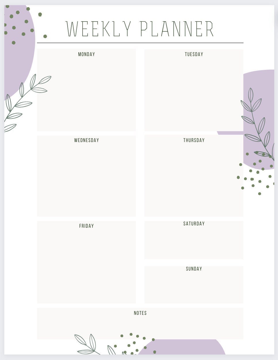 Printable Weekly Planner Editable Planner Digital Template Weekly ...