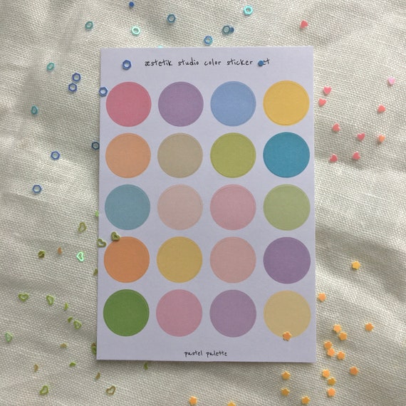 Aesthetic Pastel Circle Sticker Sheets Planner Stickers Bullet Journal ...