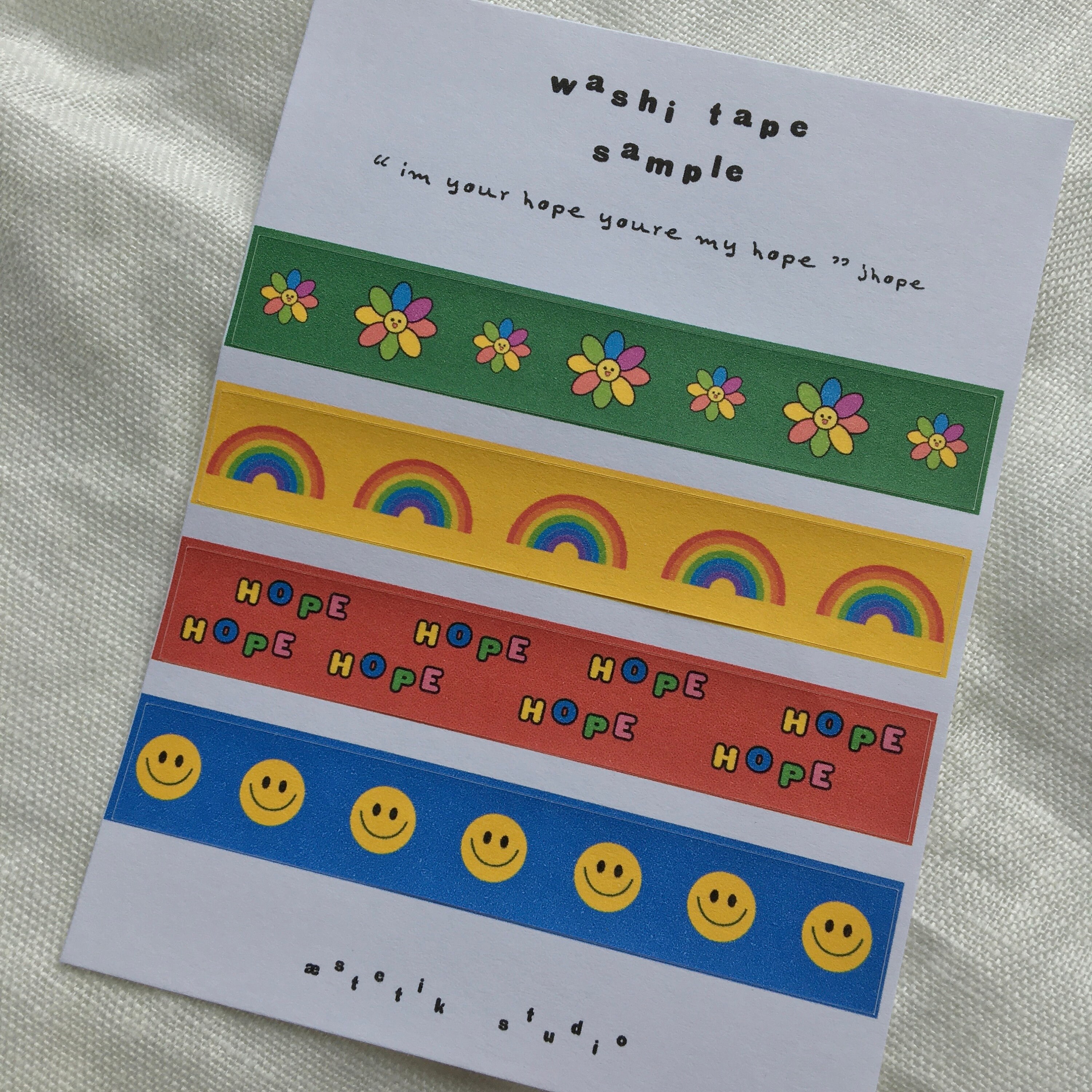 BTS Members Aesthetic Washi Sample Sheet Jooncore Washi | Etsy