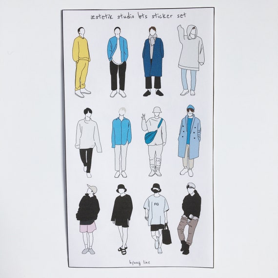 BTS fanart stickers Round BTS music video inspired sticker sheet Bts ...