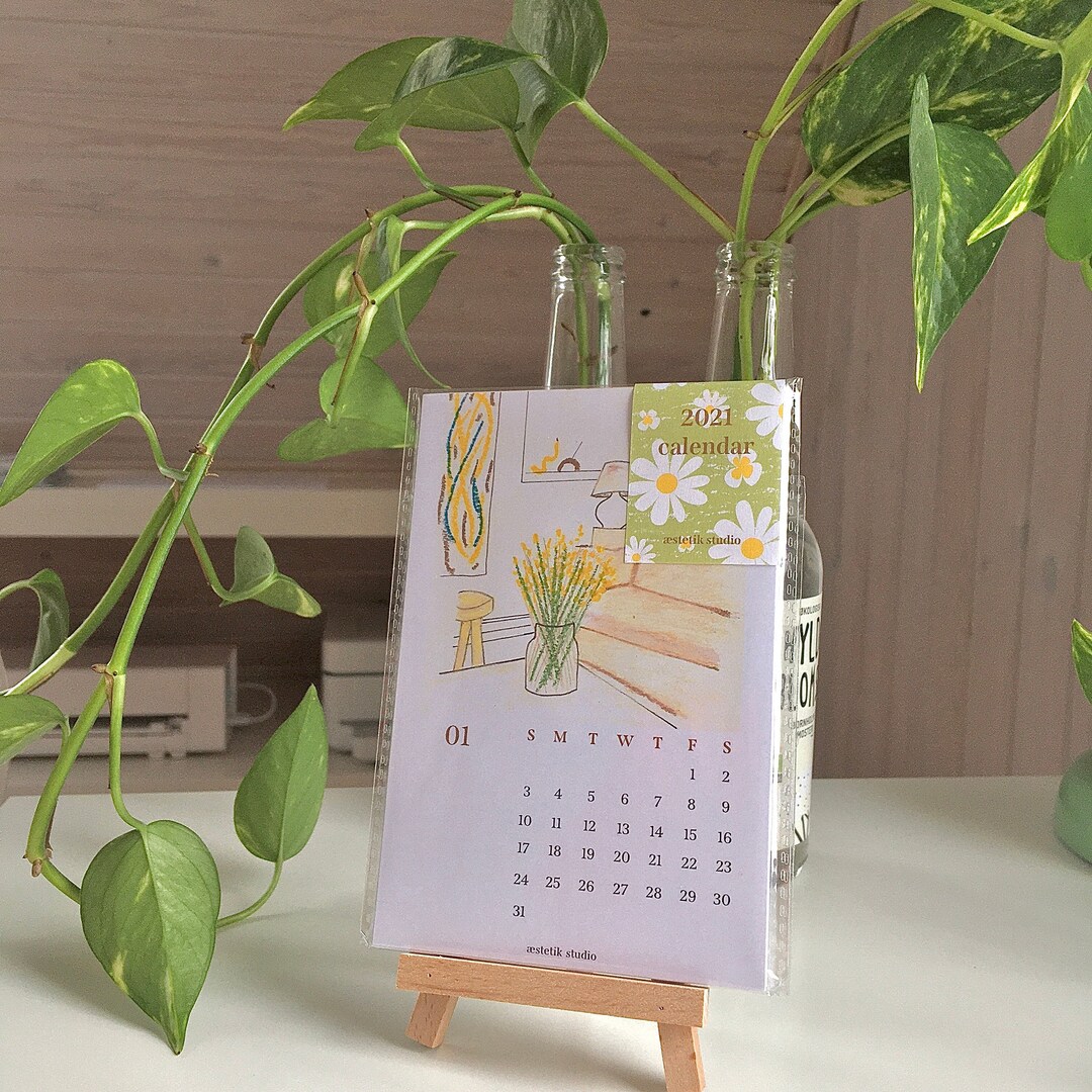 2024 Cottagecore Desk Calendar Oil Pastel Drawing Calendar - Etsy