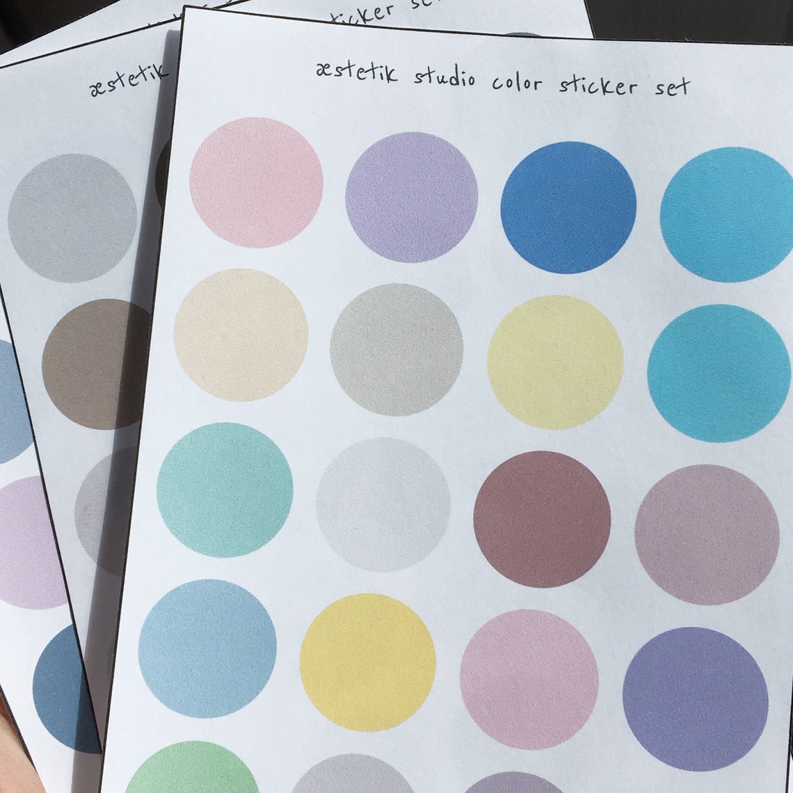 Color Palette Stickers Aesthetic Circle Color Stickers | Etsy