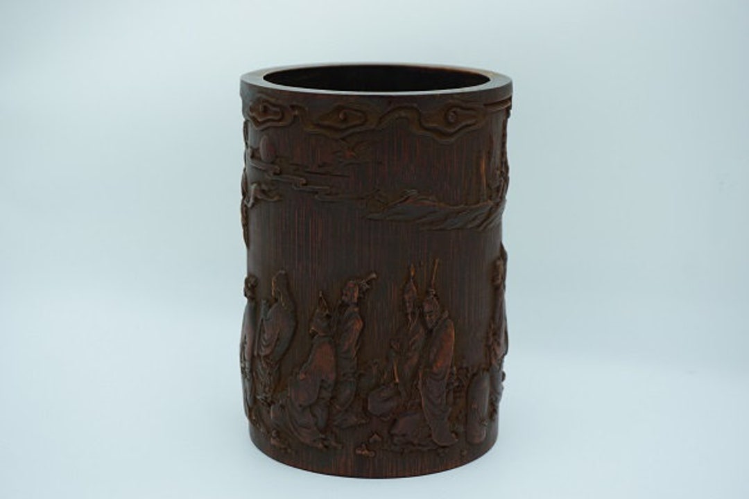 Chinese Bamboo Brush Pot - Etsy