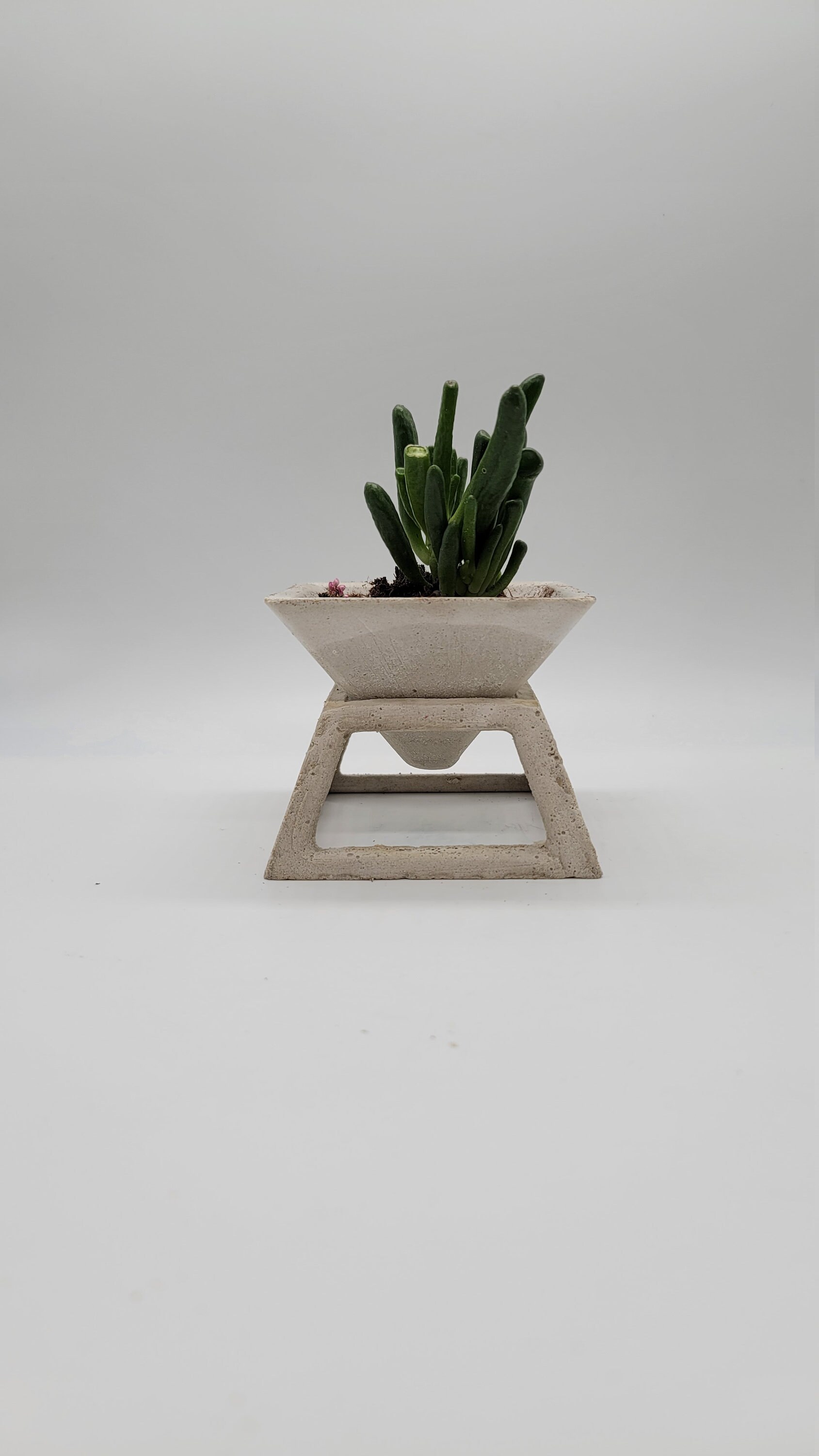 3.5 Inch Pyramid Cement Planter Stand With Cement Planter - Etsy