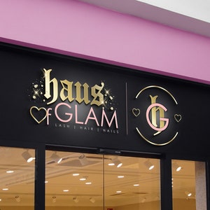 DIY Glam Logo Set, Beauty Logo Design, Hair Logo, Boutique Logo, Lash ...