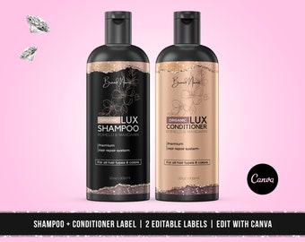 DIY Shampoo and Conditioner Label Template Product Label - Etsy