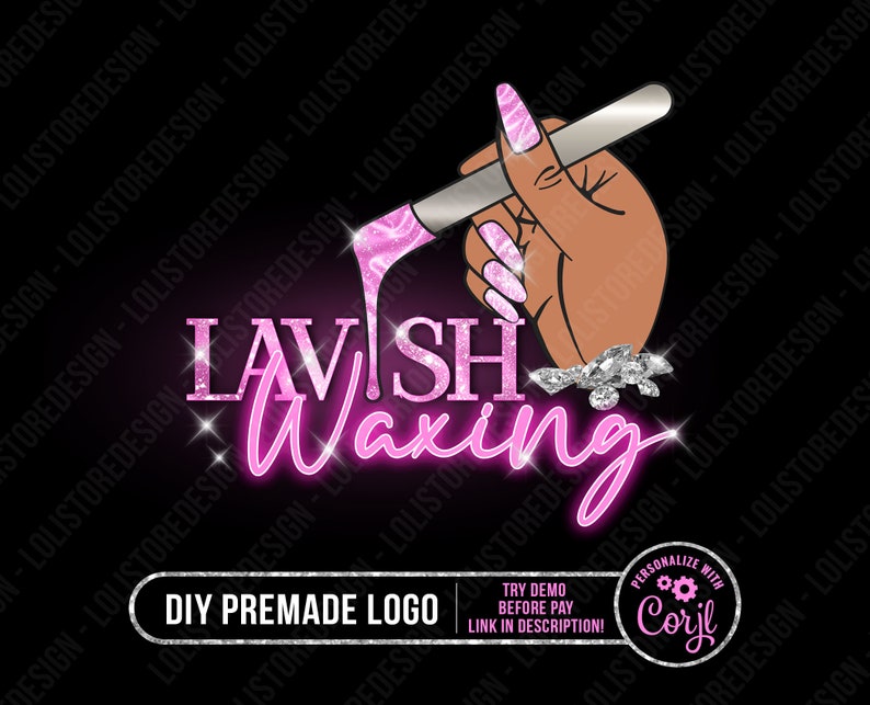 DIY Pink Lavish Wax Logo Waxing Logo Wax Logo Wax - Etsy
