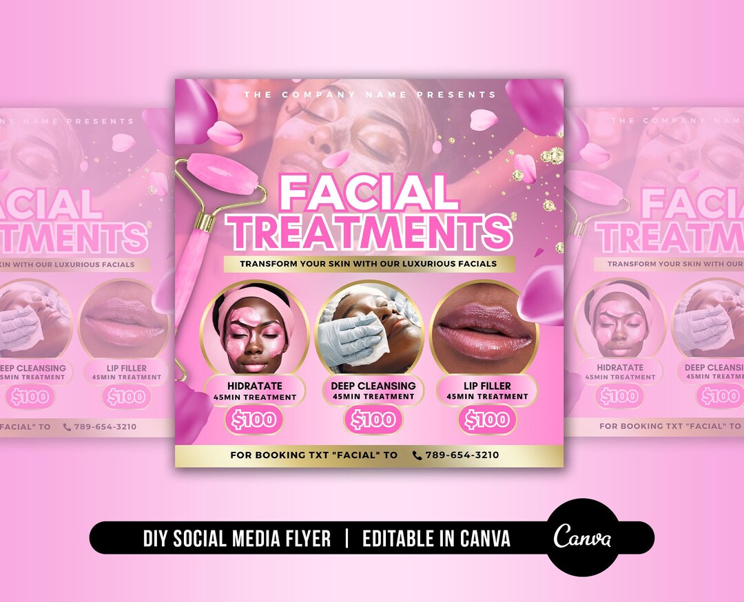 Facial Treatments Flyer, Facial Specials Flyer Template, Facial Spa ...
