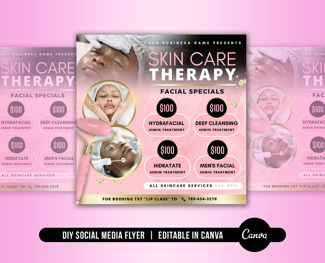 Facial Treatments Flyer, Facial Specials Flyer Template, Facial Spa ...