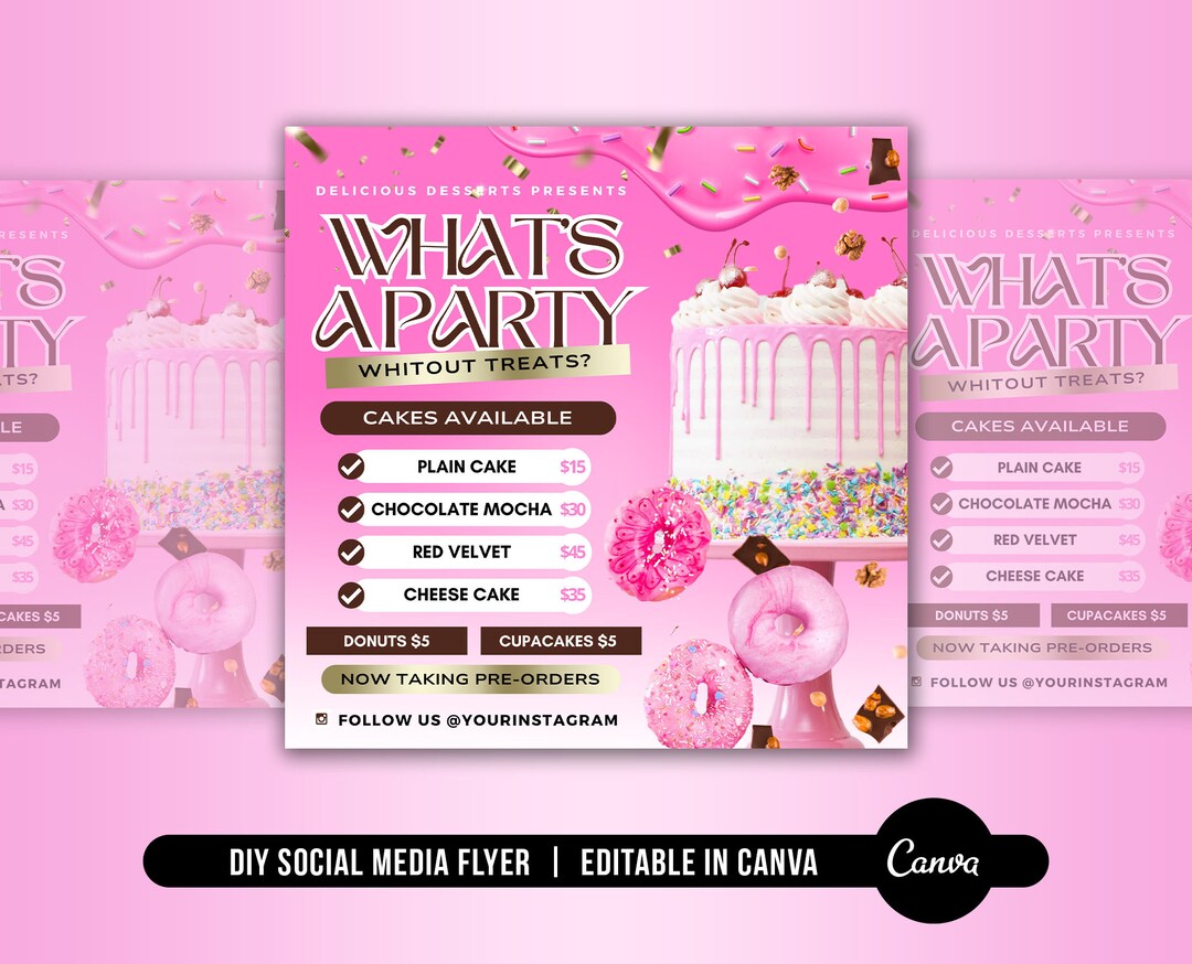 DIY Baking Dessert Flyer, Cake Sale Flyer, Baking Sale Flyer, Cupcake ...