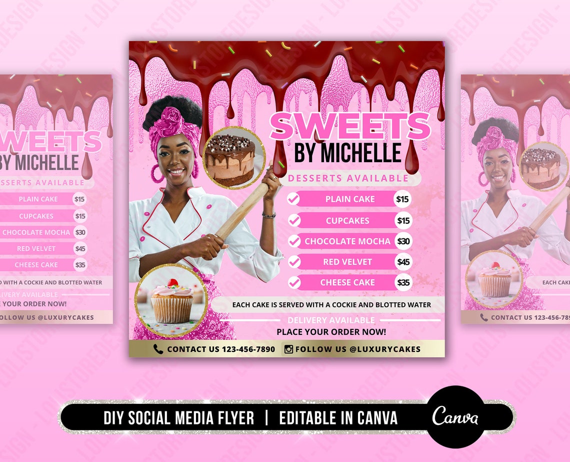 DIY Cake Sale Flyer Baking Dessert Flyer Baking Sale Flyer - Etsy