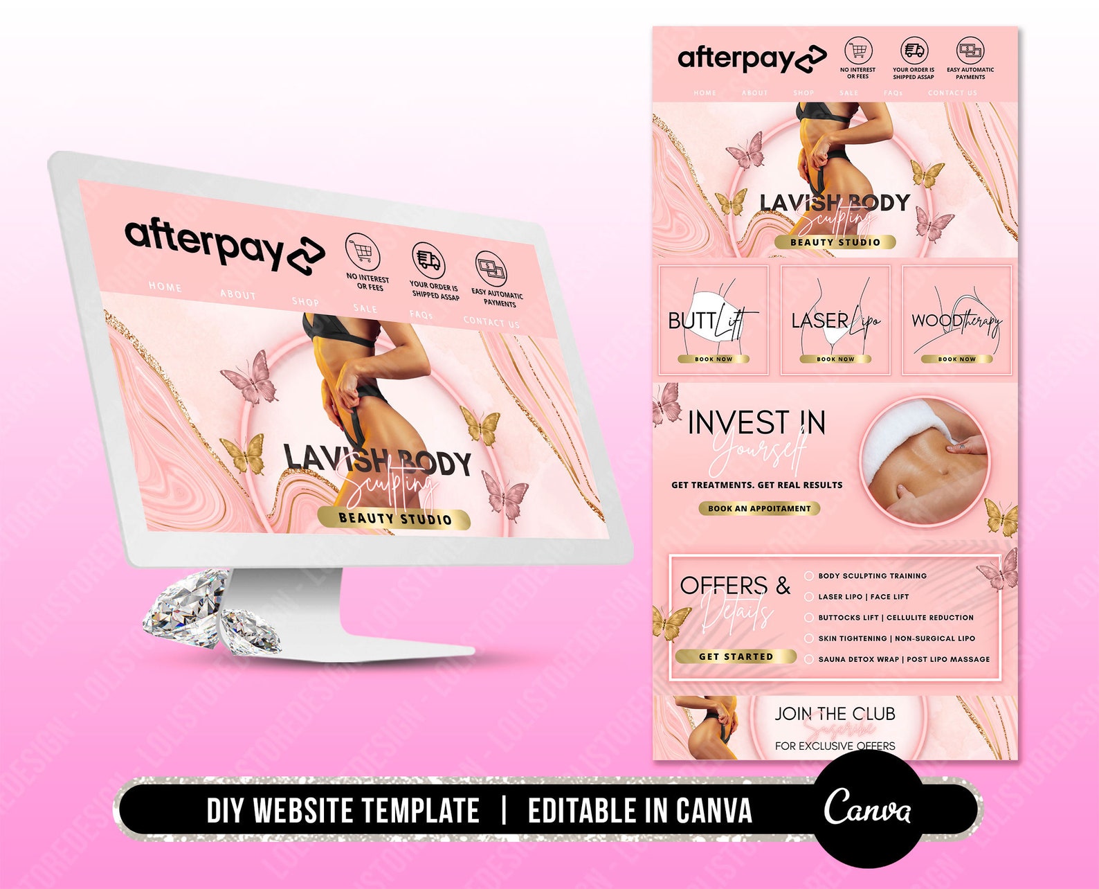 DIY Body Contouring Website Banner Set, Website Banners Design Kit ...