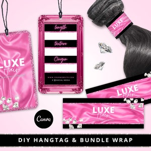 DIY Hair Hangtag & Bundle Wrap Design, Hair Bundle Hangtag, Hai ...