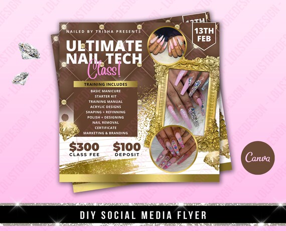 retractable banner NAIL STAND BANNER nail tech Premade Template ...
