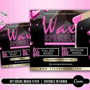 DIY Body Wax Specials Flyer, Waxing Sale Flyer, Wax Salon Flyer, Spa ...
