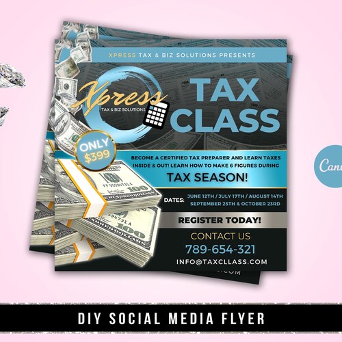 DIY Tax Class Flyer Tax Services Tax Preparation Flyer Tax - Etsy