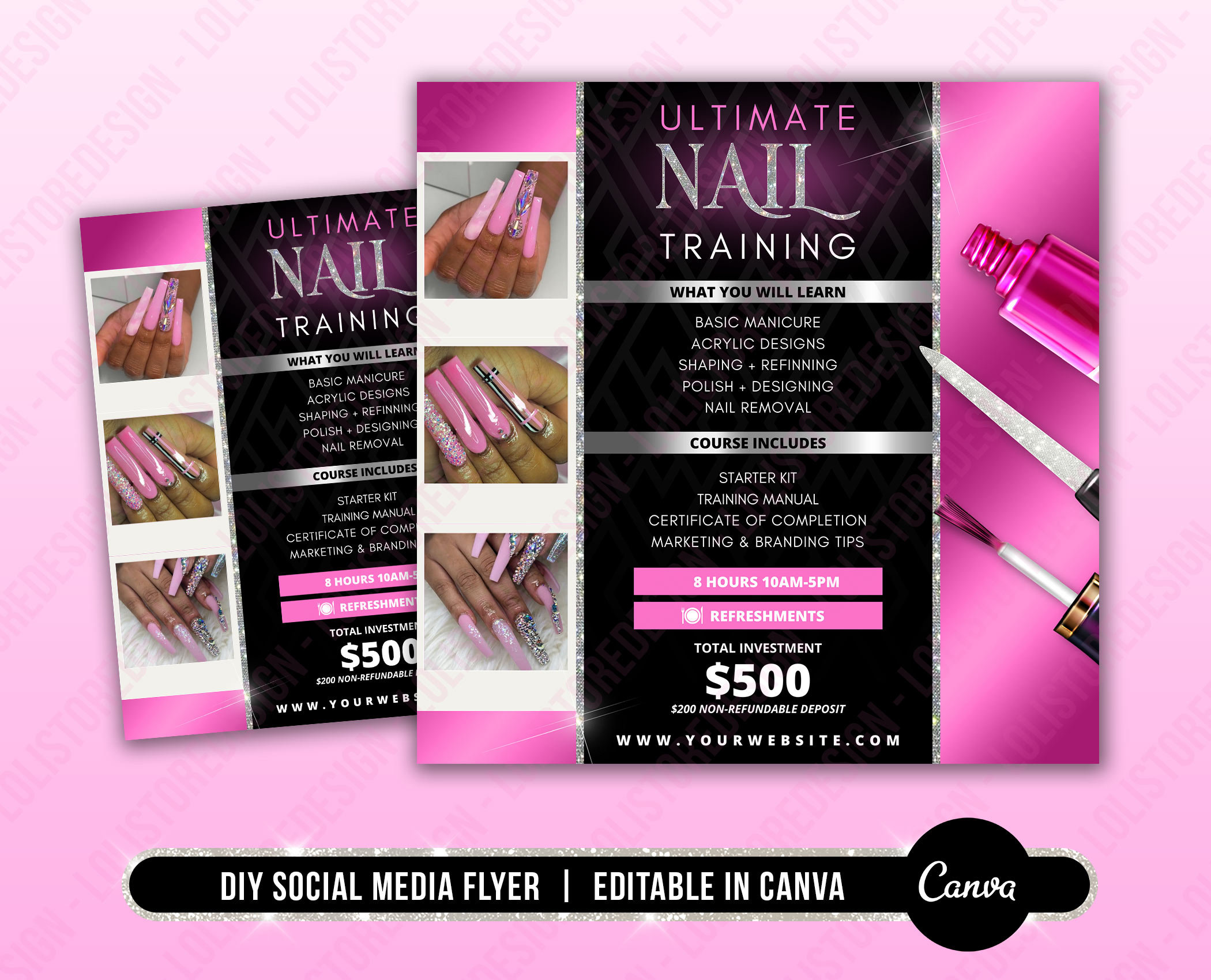 DIY Nail Training Flyer Nails Course Flyer Nail Technician - Etsy