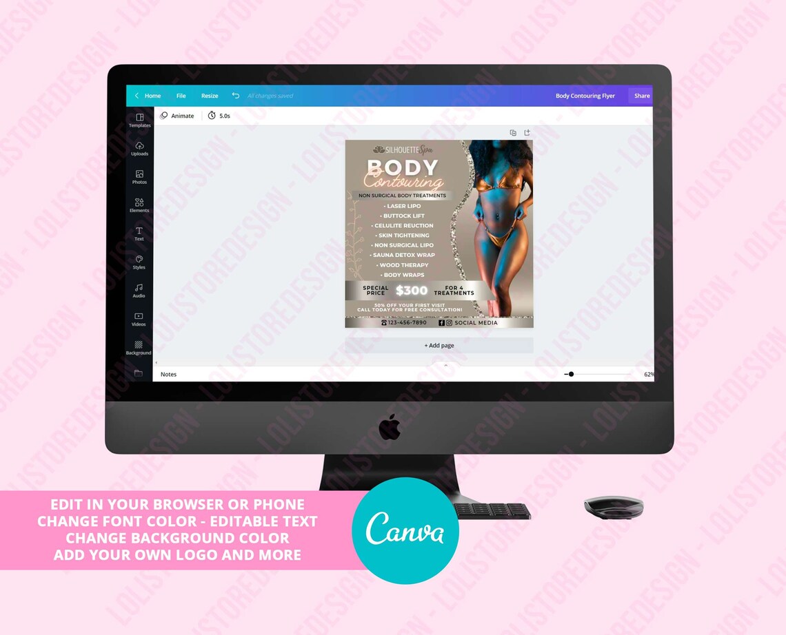 DIY Body Contouring Flyer Body Contour Flyer Spa Flyer - Etsy