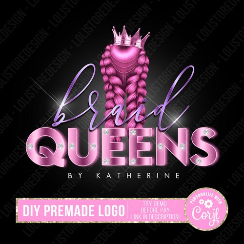 DIY Hair Braids Premade Logo Hair Bundles Logo Wig Logo - Etsy