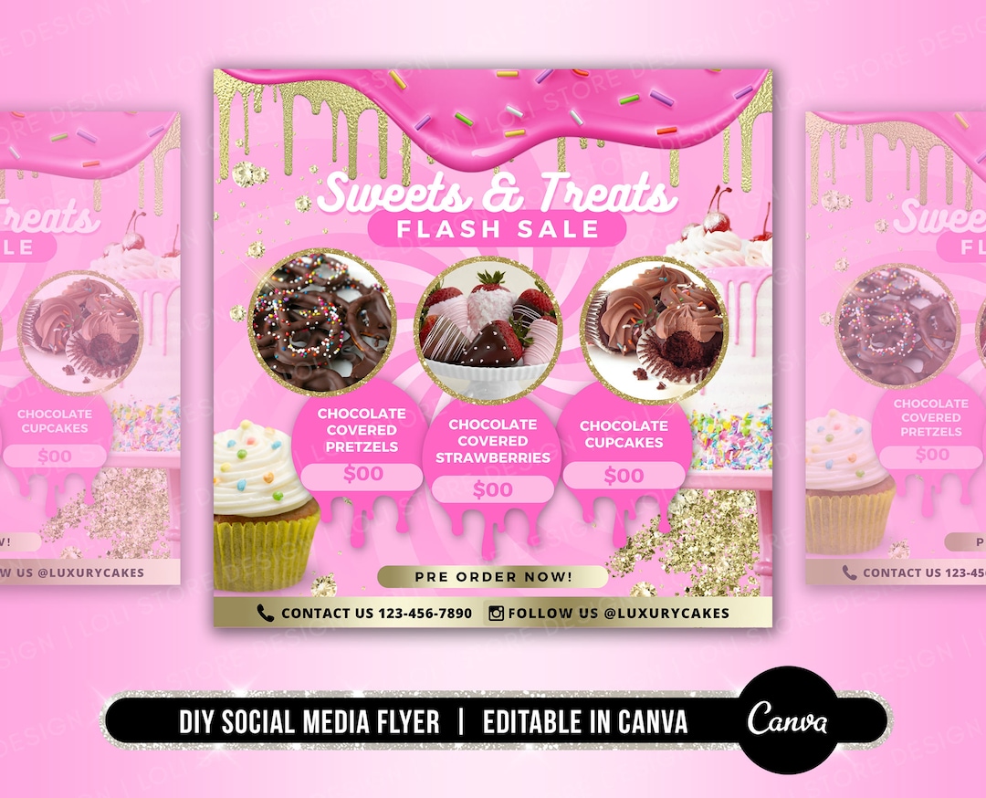 DIY Sweets and Treats Sale Flyer, Baking Dessert Flyer, Baking Sale ...