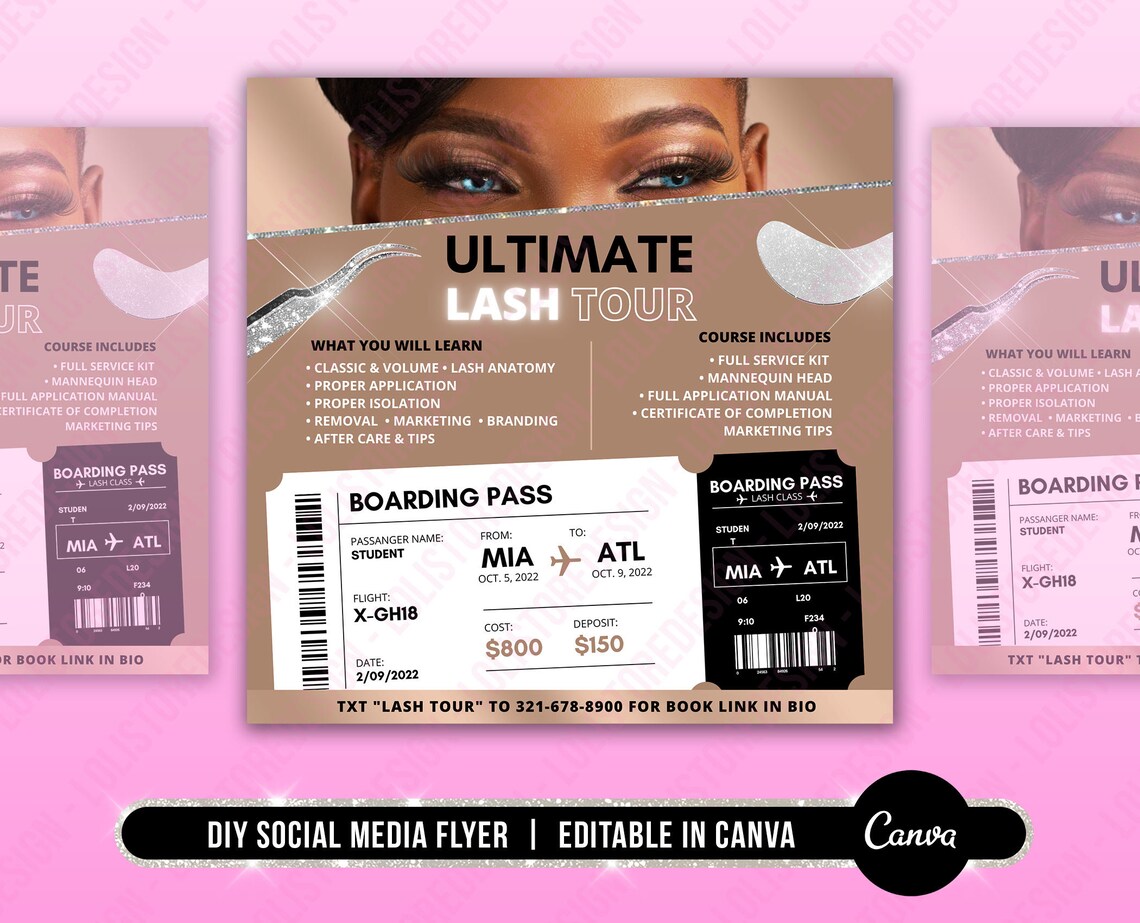 DIY Ultimate Lash Tour Class Flyer Lash Training Flyer Lash - Etsy