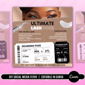 DIY Ultimate Lash Tour Class Flyer, Lash Training Flyer, Lash ...