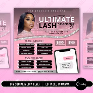 DIY Ultimate Lash Training Flyer, Lash Course Flyer , Lash Technician ...