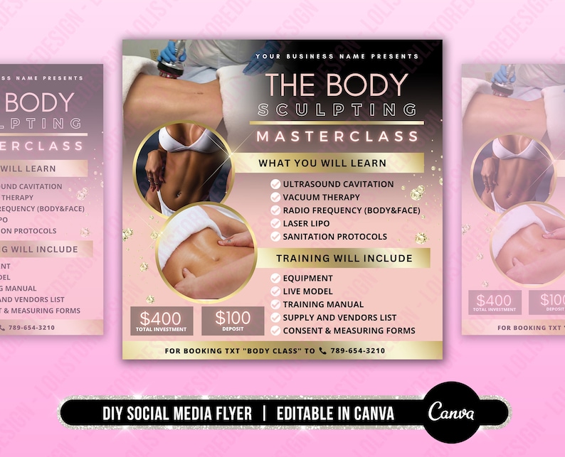 DIY Body Sculpting Training Flyer Body Contouring Course - Etsy