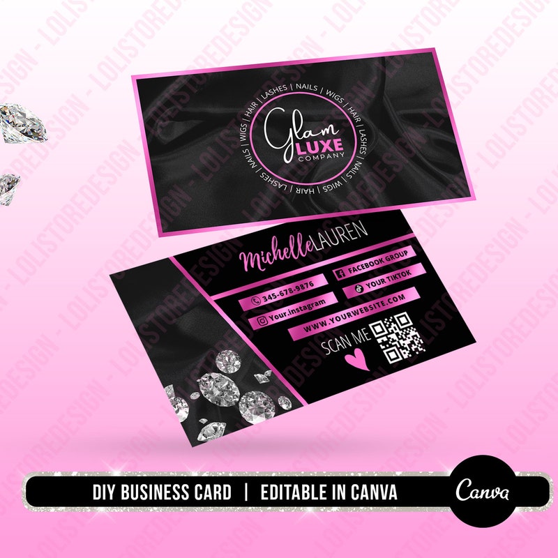 Pink Business Cards - Etsy
