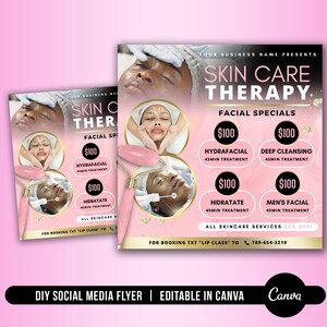 Facial Treatments Flyer, Facial Specials Flyer Template, Facial Spa ...