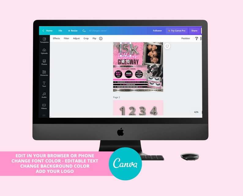 DIY Social Media Follower Flyer Giveaway Flyer Template Lash | Etsy