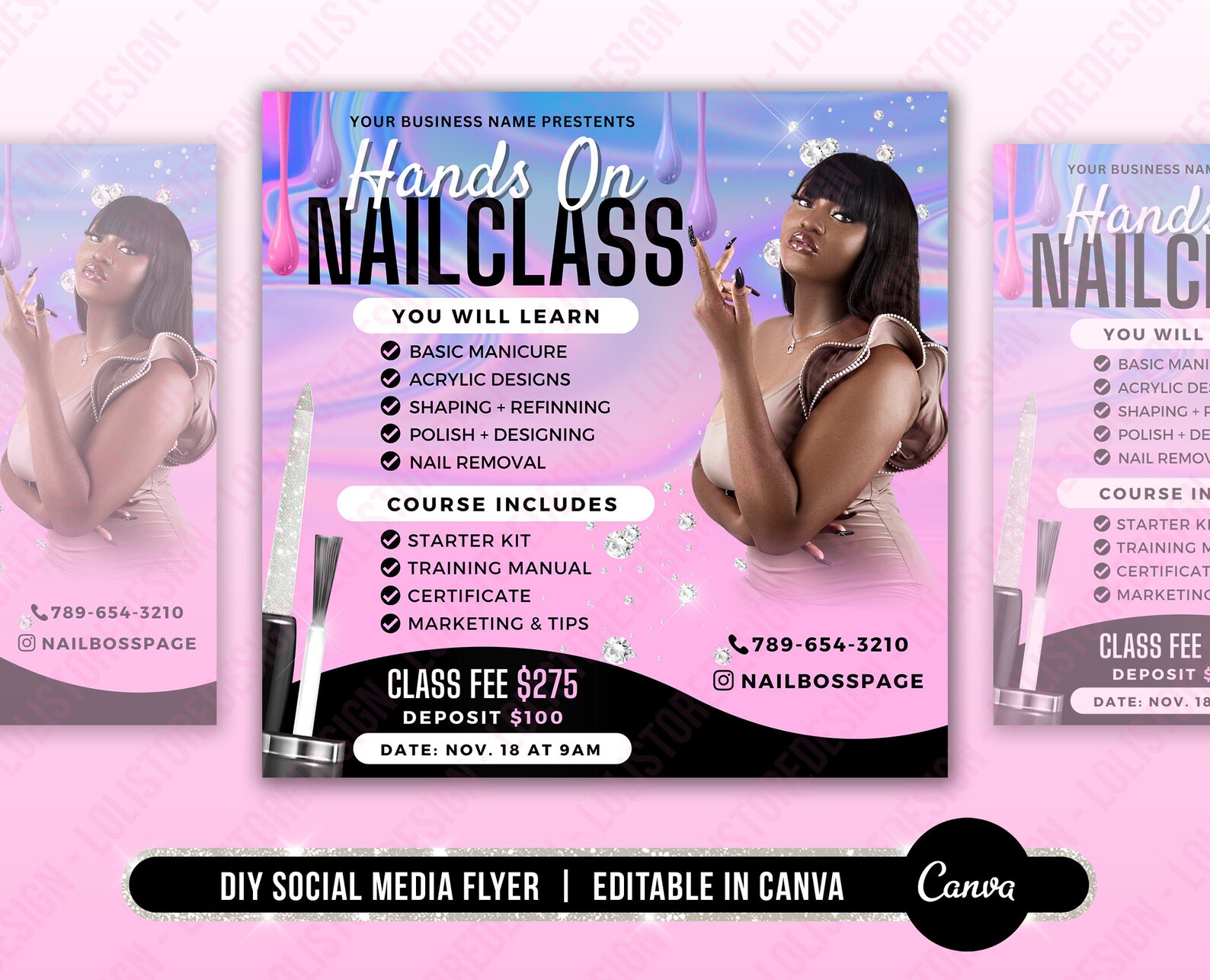 DIY Nail Class Flyer Nails Course Flyer Nail Technician - Etsy