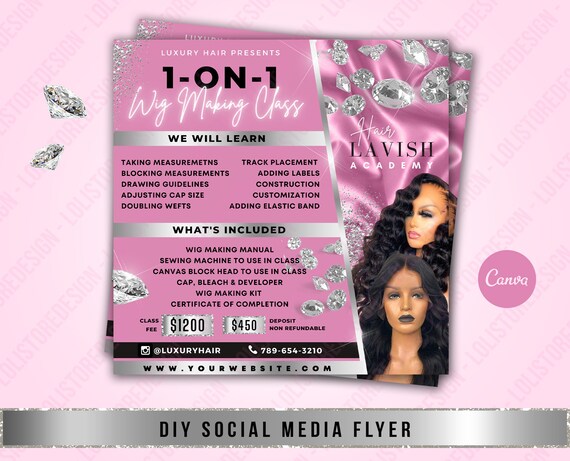 Design & Templates Templates Wig Training Flyer Hair Extension Training ...