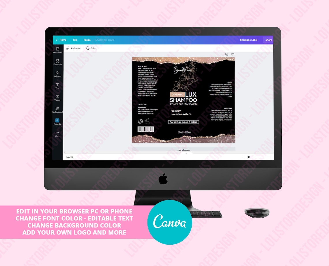 DIY Shampoo and Conditioner Label Template Product Label - Etsy