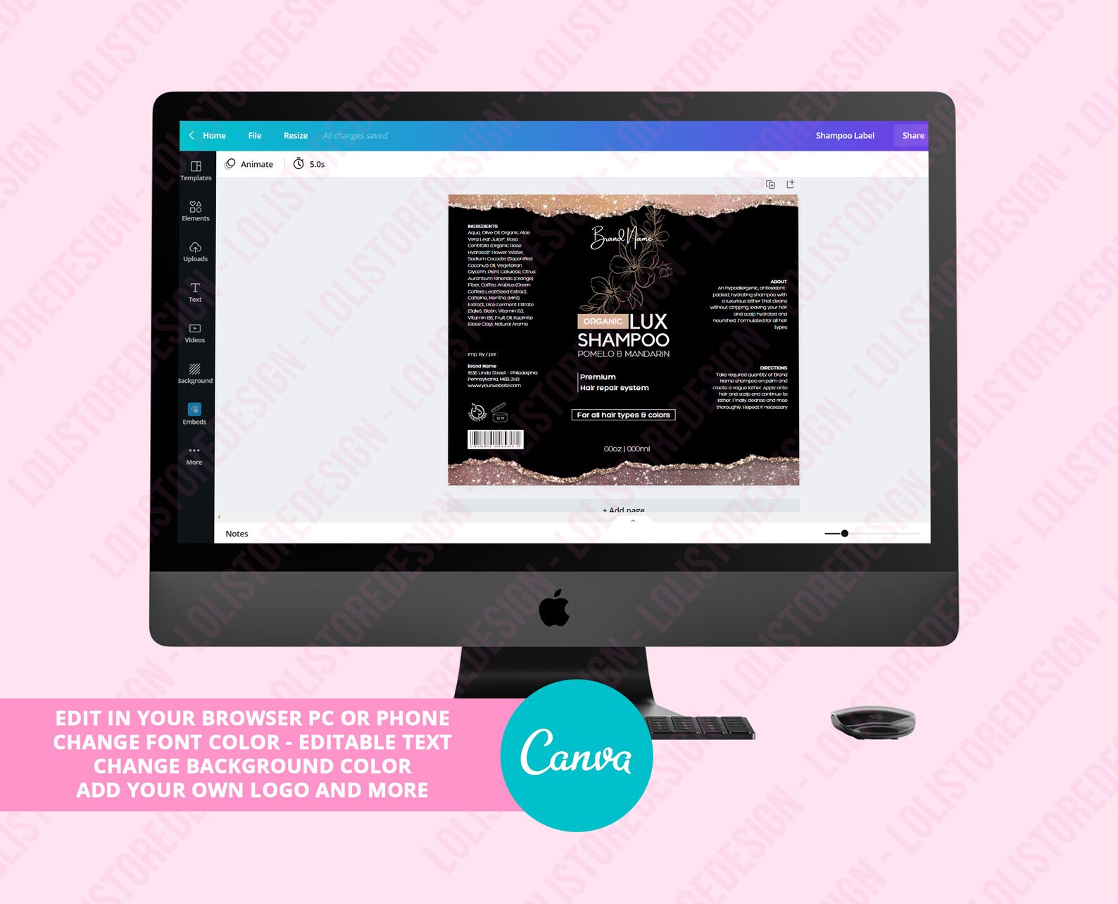 DIY Shampoo and Conditioner Label Template Product Label - Etsy