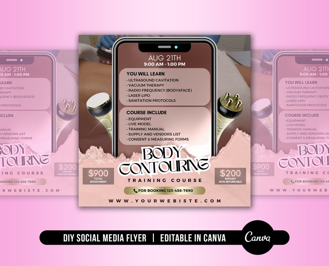 DIY Body Contouring Training Flyer Template, Body Scuplting Course ...