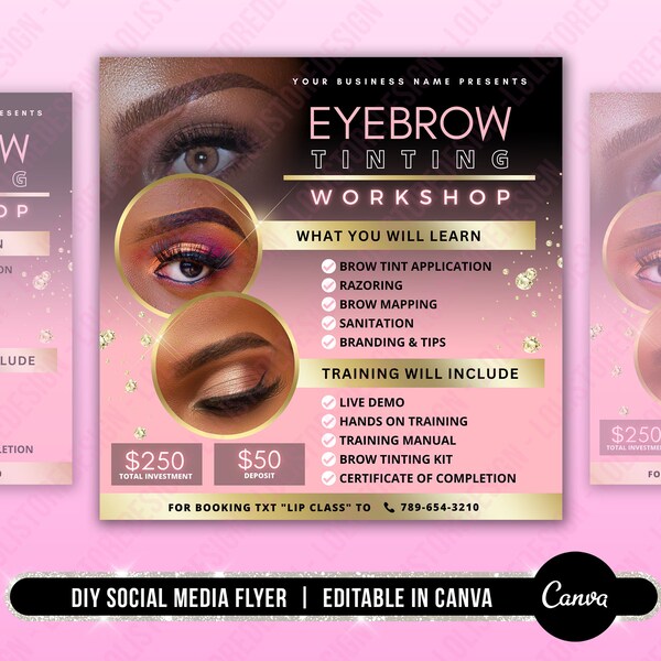 Editable Permanent Makeup Flyer Template, Custom PMU Promotional Flyer ...