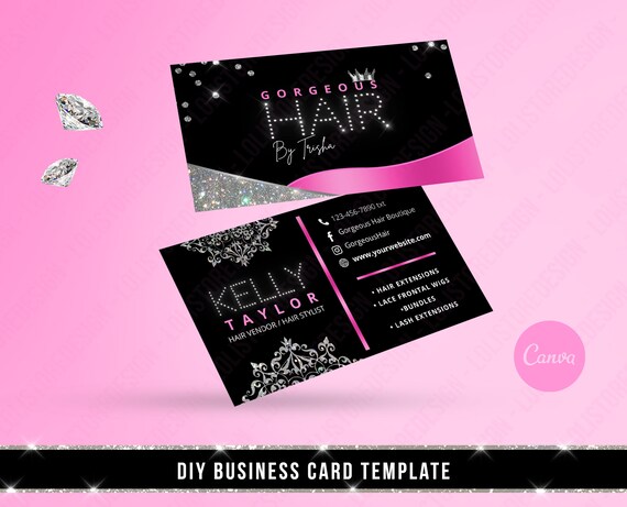 DIY Luxury Hair Business Card Hair Bundles Business Card - Etsy
