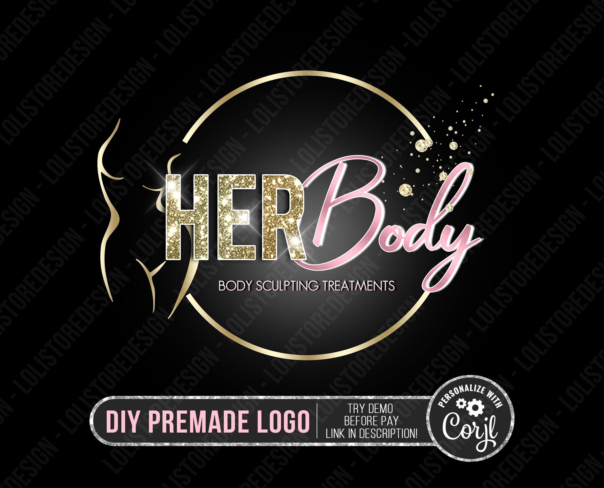 DIY Body Contouring Premade Logo Body Contour Logo Spa Logo - Etsy