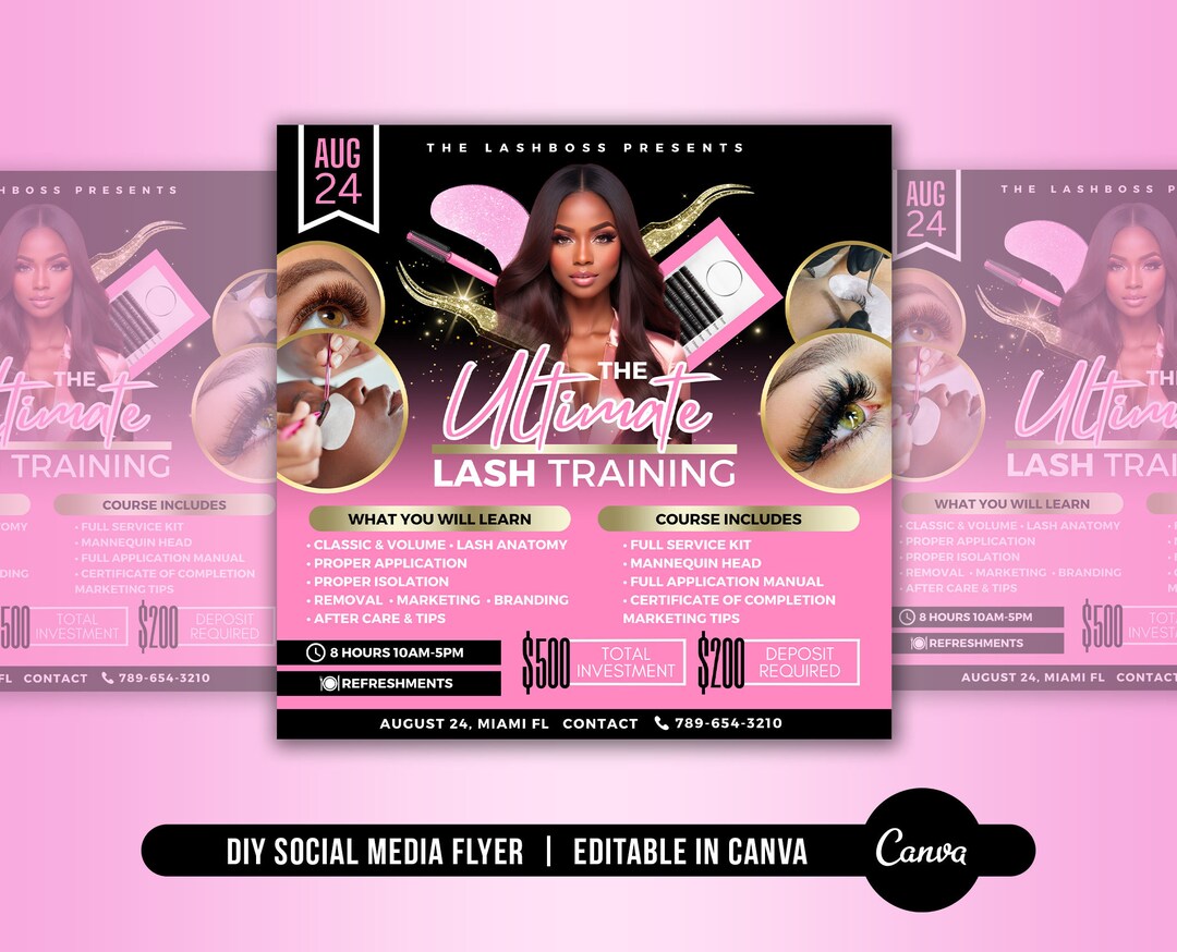 DIY Lash Training Flyer, Ultimate Lash Course Flyer , Lash Technician ...