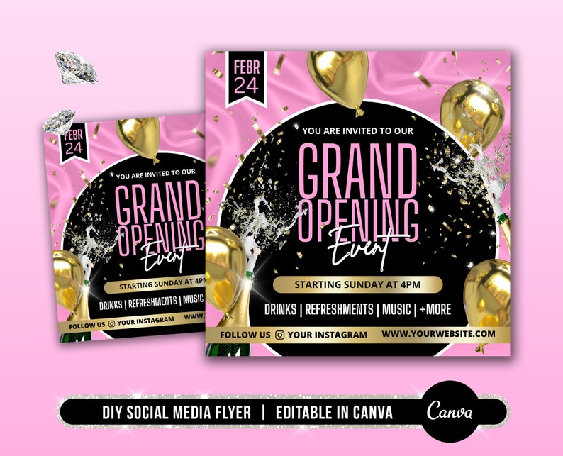 DIY Grand Opening Flyer Celebration Flyer Launch Event Party - Etsy