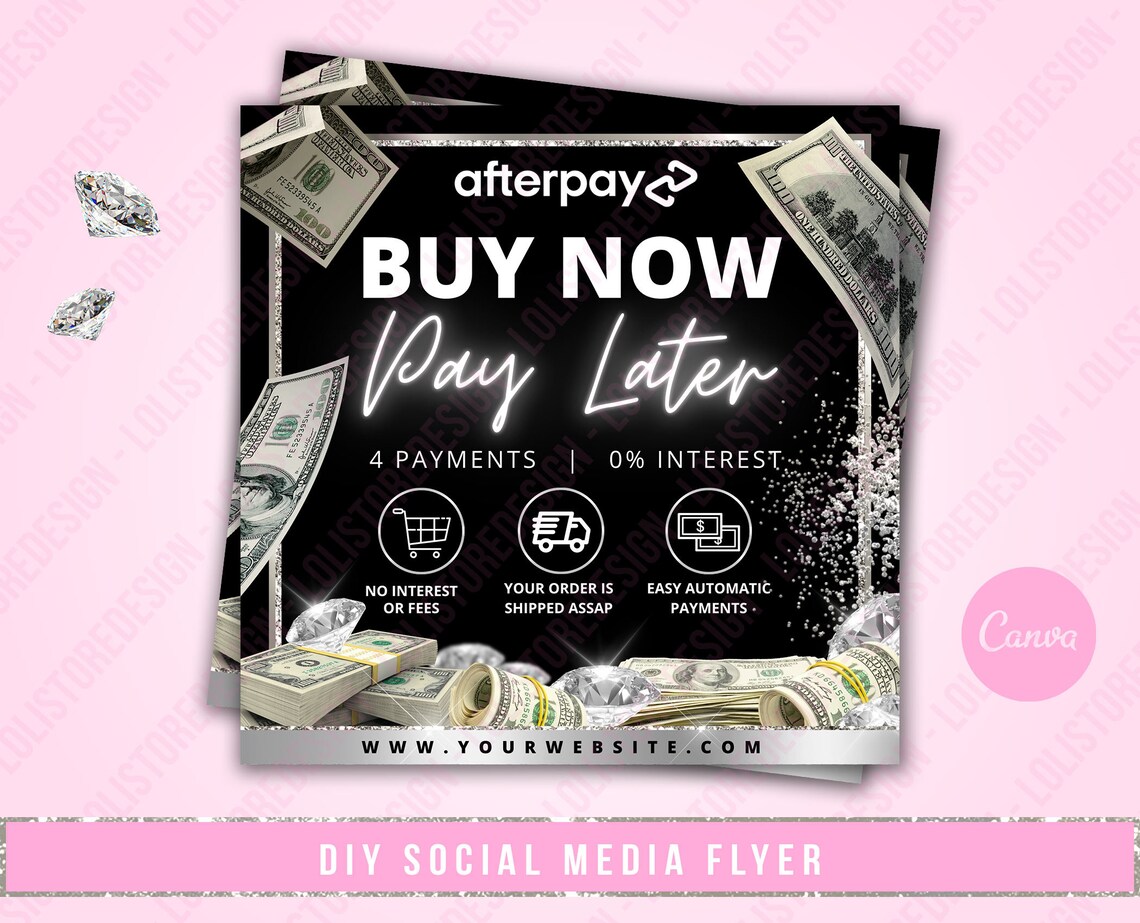 DIY Shop Today Pay Later Flyer Afterpay Flyer Buy Today Pay | Etsy