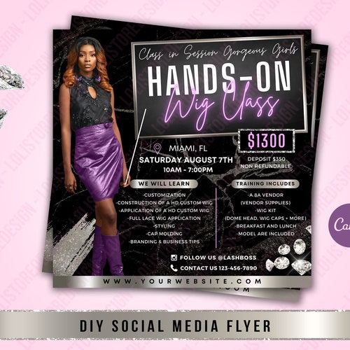 DIY Wig Class Flyer Wig Training Flyer Hands-on Wig Course - Etsy