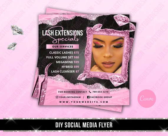 DIY Lash Extensions Specials Flyer Eyelash Services Flyer | Etsy