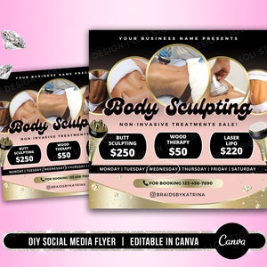 DIY Body Sculpting Sale Flyer, Body Contouring Sale Flyer, Body Contour ...