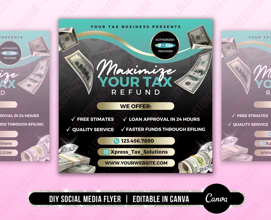 DIY Tax Season Flyer Tax Services. Tax Preparation Flyer Tax - Etsy