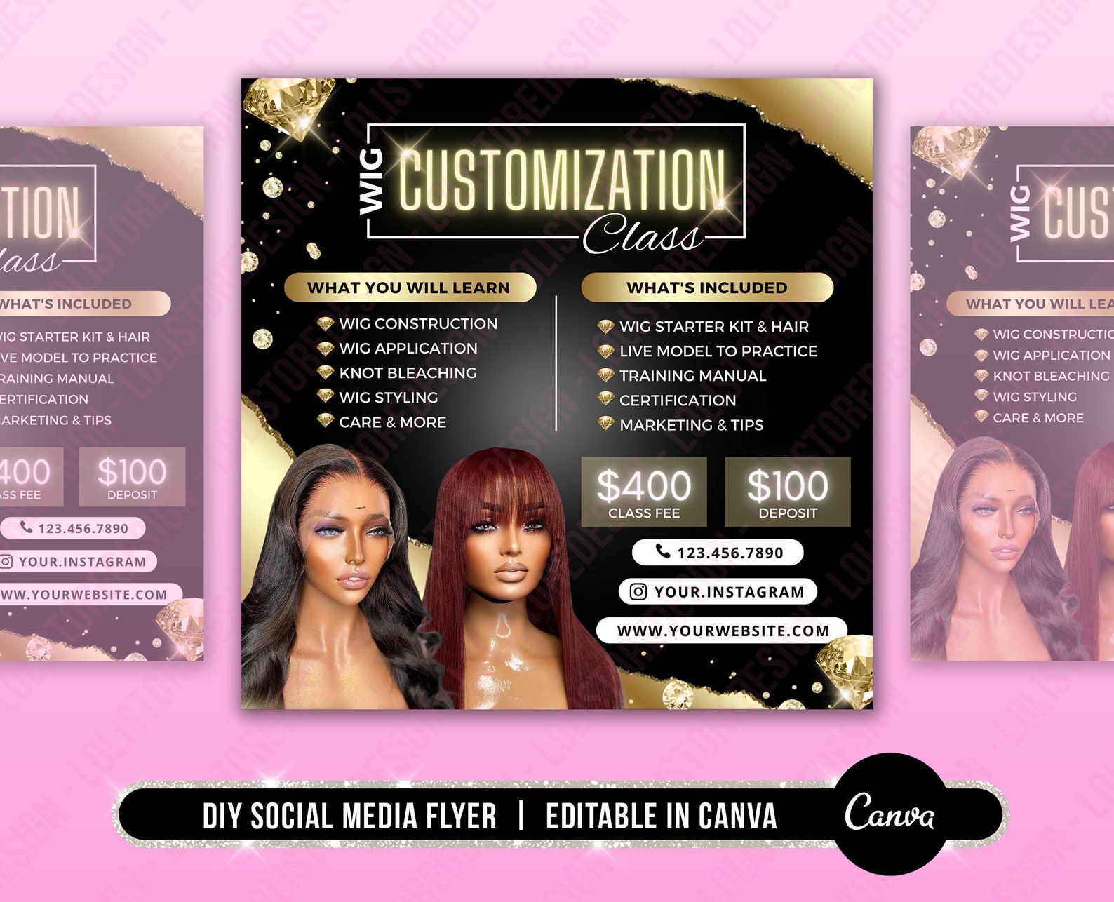 DIY Wig Customization Class Flyer Wig Training Flyer Wig - Etsy