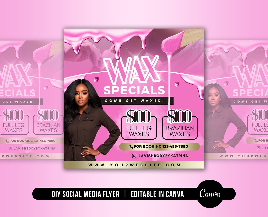DIY Body Wax Specials Flyer, Waxing Sale Flyer, Wax Salon Flyer, Spa ...
