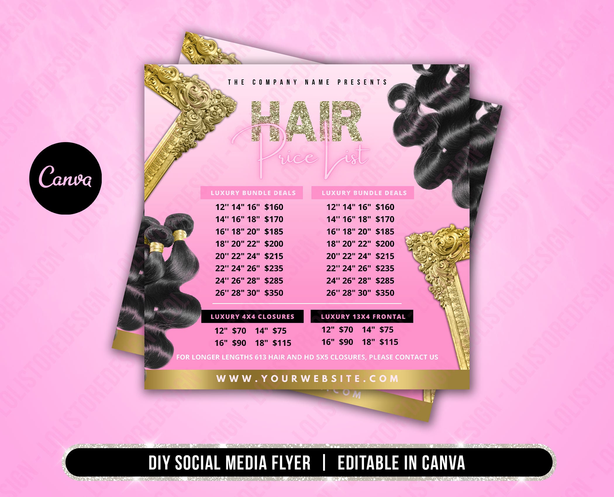DIY Hair Collection Price List Flyer Hair Pricelist Flyer - Etsy