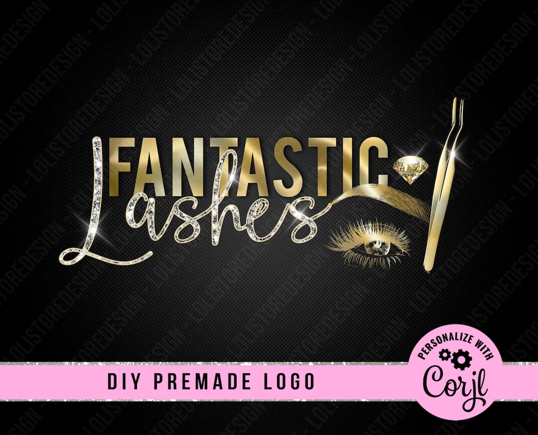 DIY Lash Logo, Eyelash Technician Logo, Premade Logo, Edit Yourself ...